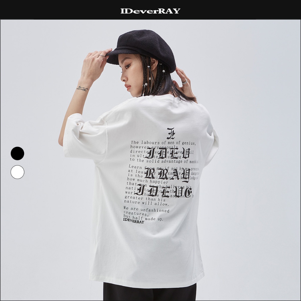 Ideverray TypoGraphique เสื้อยืด unisex ขนาดใหญ่ ผ้าฝ้าย 200gsm ...