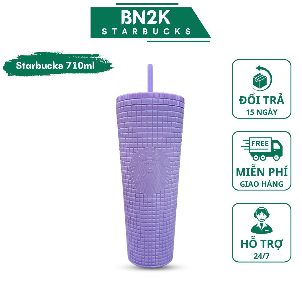 Starbuck Cup 710ml 2 ชั้น พร้อมหลอดหลากสีสุดสวย - BN2K | Shopee Thailand