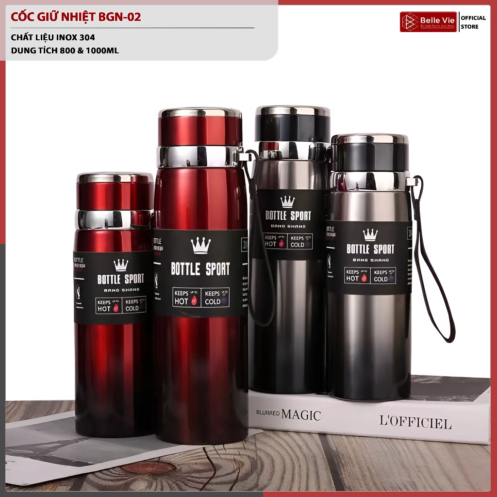 Bgn-02 กระติกน้ําร้อน 800&1000ML สแตนเลส 316 พร้อมที่จับ | Shopee Thailand
