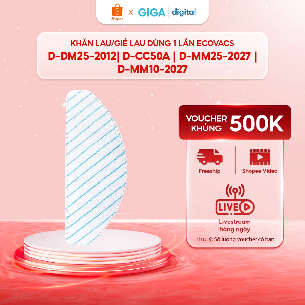Ecovacs D-DM25-2012 ผ้าเช็ดทําความสะอาด/ม็อบแบบใช้แล้วทิ้ง| ดีซีซี50A | D-MM25-2027 | D-MM10 ...