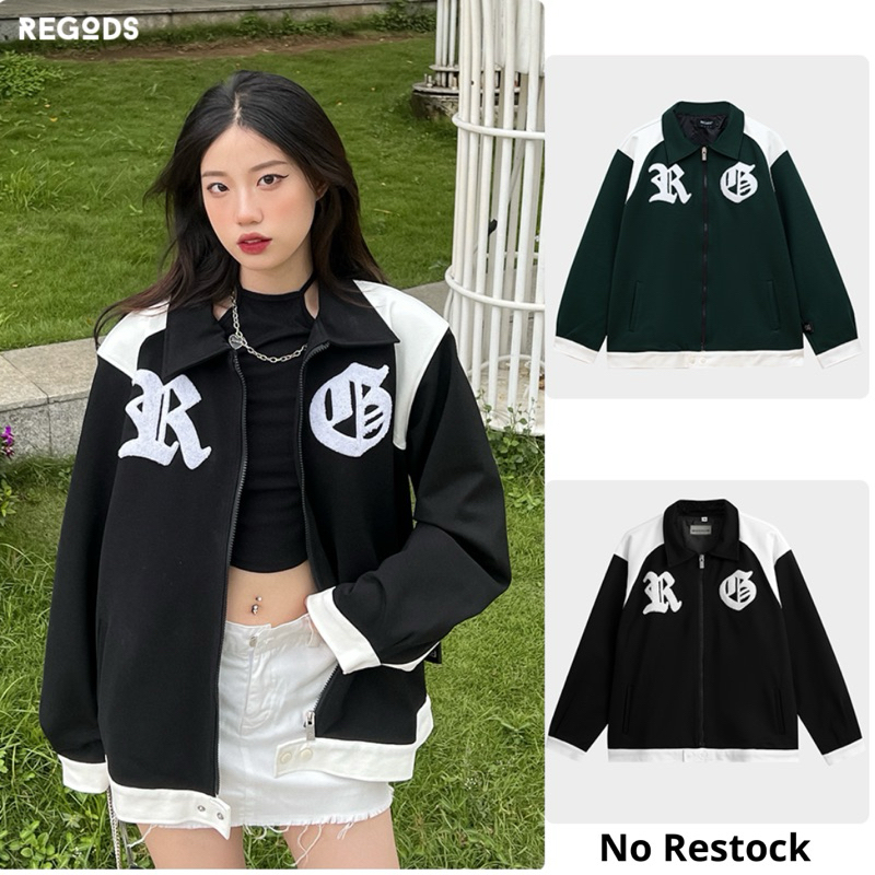 เสื้อแจ็คเก็ต REGODS กว้างรูปแบบ unisex turn-down collar Jacket สําหรับ ...
