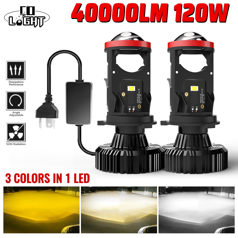 หลอดไฟ LED Super Bright Y7D Mini H4 สําหรับคานรถจักรยานยนต์ Hillo ไฟตัด ...