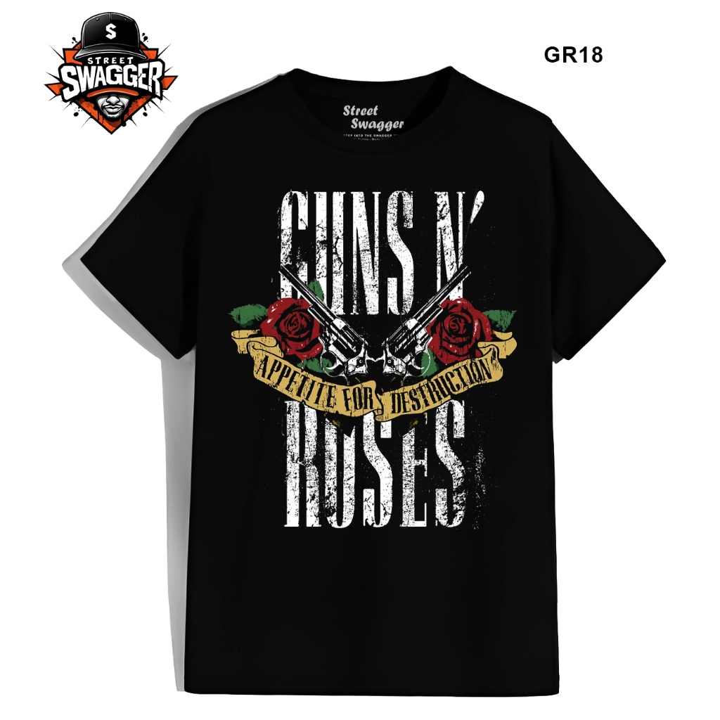 เสื้อยืด Street Swagger Brand Collection of Guns N Roses เสื้อยืด Rock ...