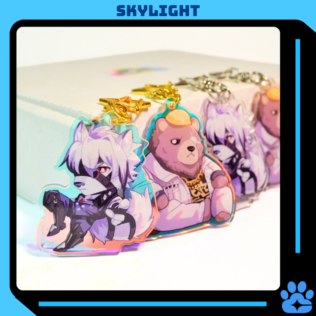 พวงกุญแจขนยาว VON LYCAON / BEN BIGGER 2 ชั้น Mica พลาสติก 6 ซม. (สีรุ้ง ...