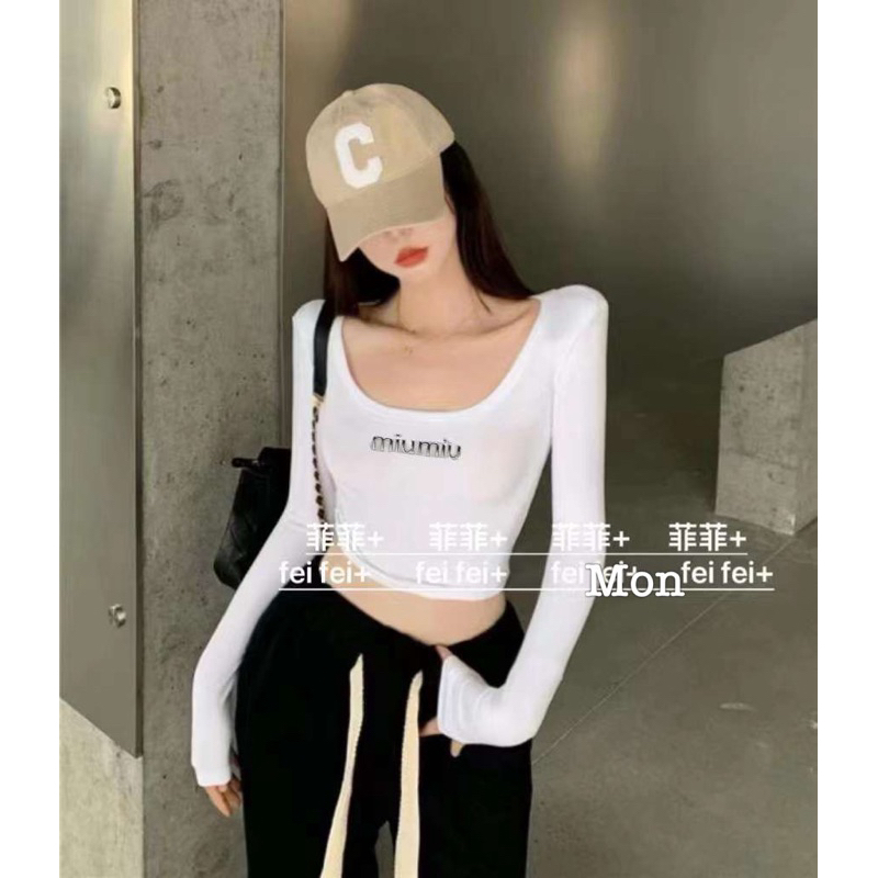 Miumin QCL1 เสื้อครอปคอเหลี่ยม | Shopee Thailand