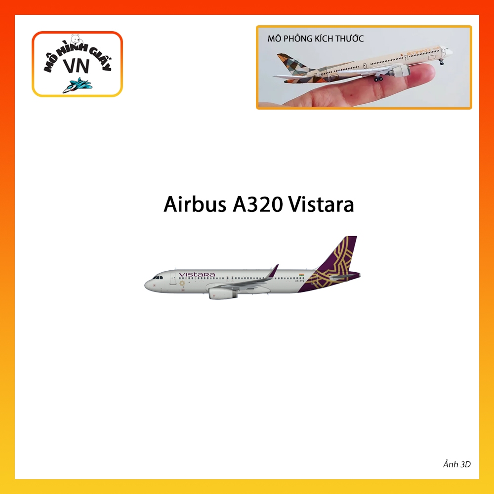 [1:400] Airbus A320 Vistara Assembly Paper Model - MohiinhgiayVN ...