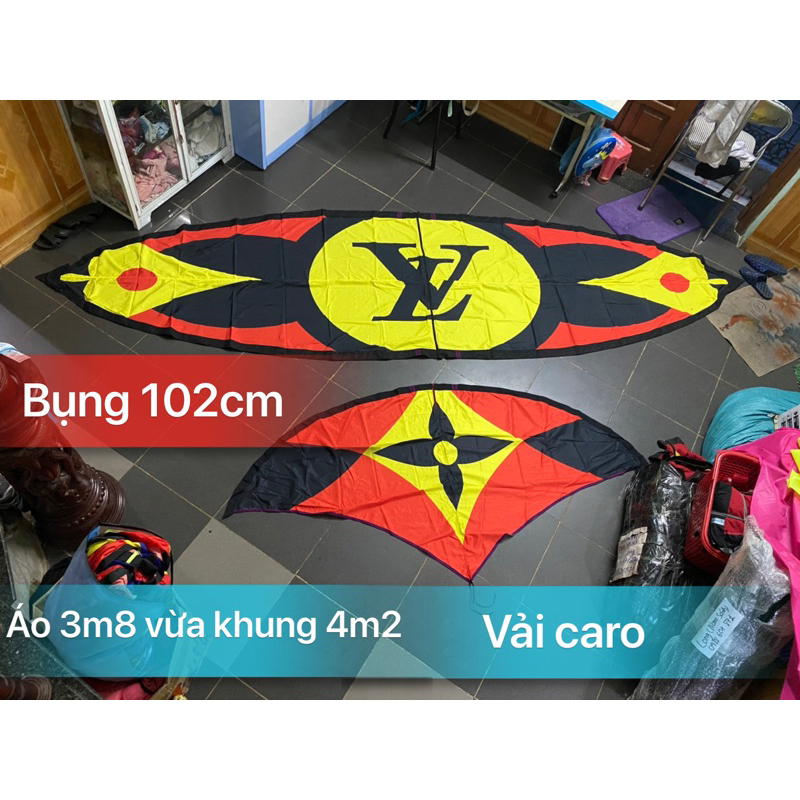 เสื้อว่าว Lv พร้อมกรอบ 2m - 2m8 และ 3m - 3m2 - 4m - 4m2 ผ้าตาหมากรุก ...