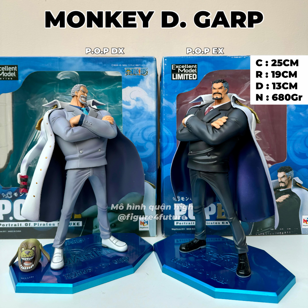 (F1 - 25cm) รุ่น Admiral Garp พร้อมผมดําและผมขาว - โมเดล Monkey D Navy ...