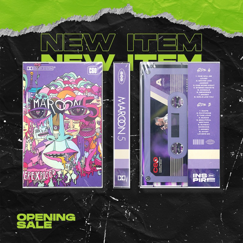 Maroon 5 Cassette Tape - [เทปเทปคาสเซ็ทแบบกําหนดเอง] | Shopee Thailand