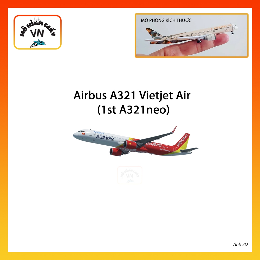 [1:400] Airbus A321 Vietjet Air Assembly Paper Model (1St A321 Neo ...