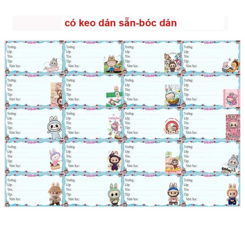 ป้ายสมุดลาบูน่ารัก60ป้ายที่แตกต่างกัน/สติกเกอร์ลาบุ | Shopee Thailand