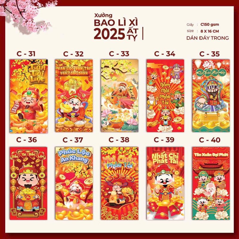 [ราคาส่ง] 500 ของแท้ Xuan Tat C150 Paper Lucky Money Bags 2025 มีถุง ...