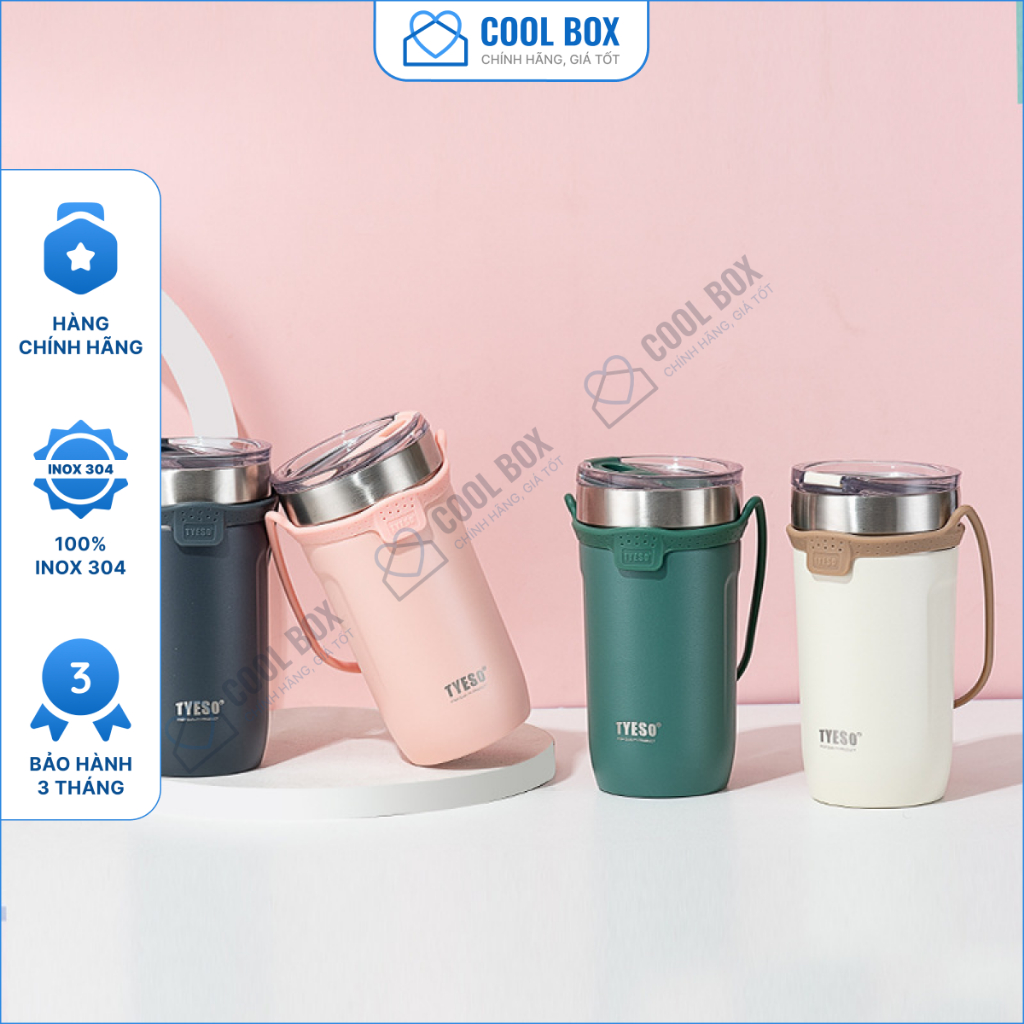 ถ้วยเก็บอุณหภูมิ Tyeso ของแท้ 550ml, COOLBOX 550 ml 304 แก้วเก็บความร้อนสแตนเลสมีหูจับ แถมชุด ...