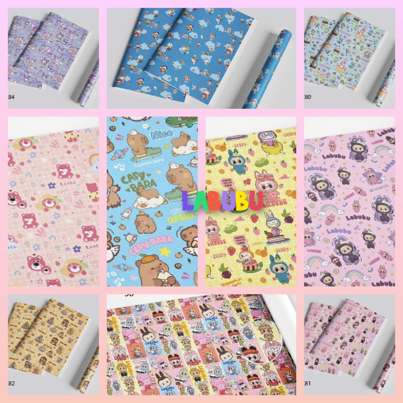 10 แผ่น OF LABUBU รุ่นใหม่ ของขวัญ WRAPING PAPER/USED WRAP ของขวัญ ...