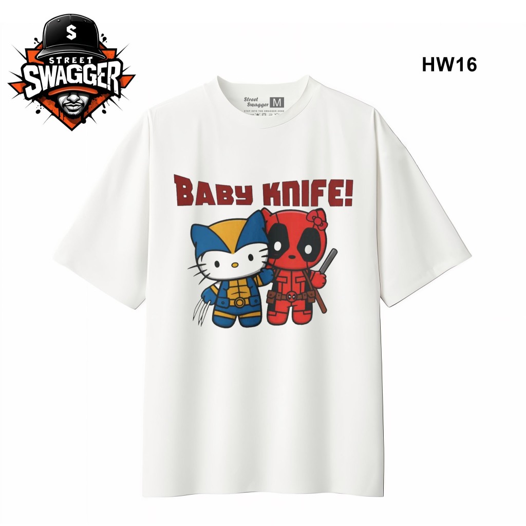 Street Swagger Brand Collection เสื้อยืดสีขาว Hello Kitty เสื้อยืด ...