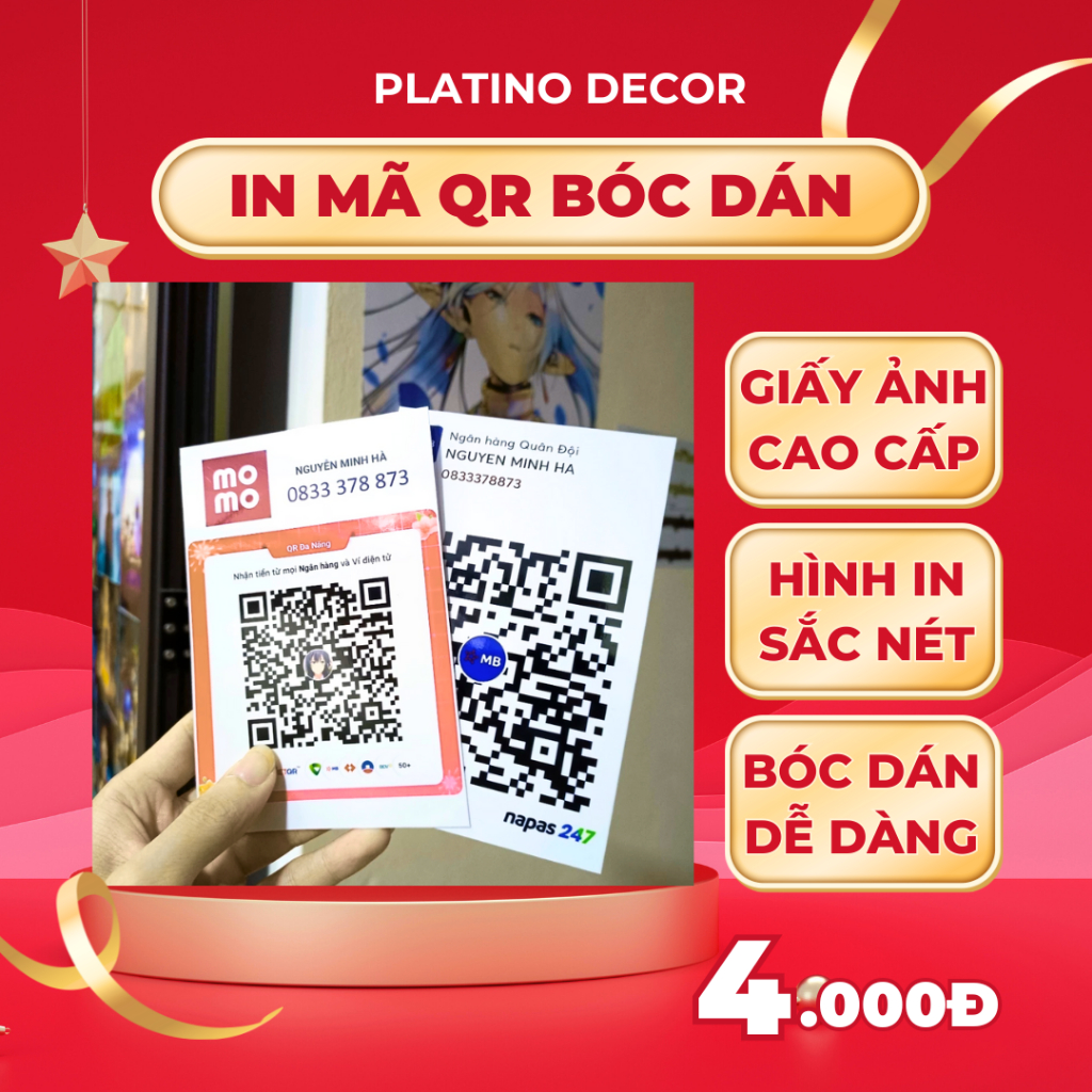 Bank Qr Code พิมพ์ตามความต้องการ เคลือบผนังลอกและติด | Shopee Thailand