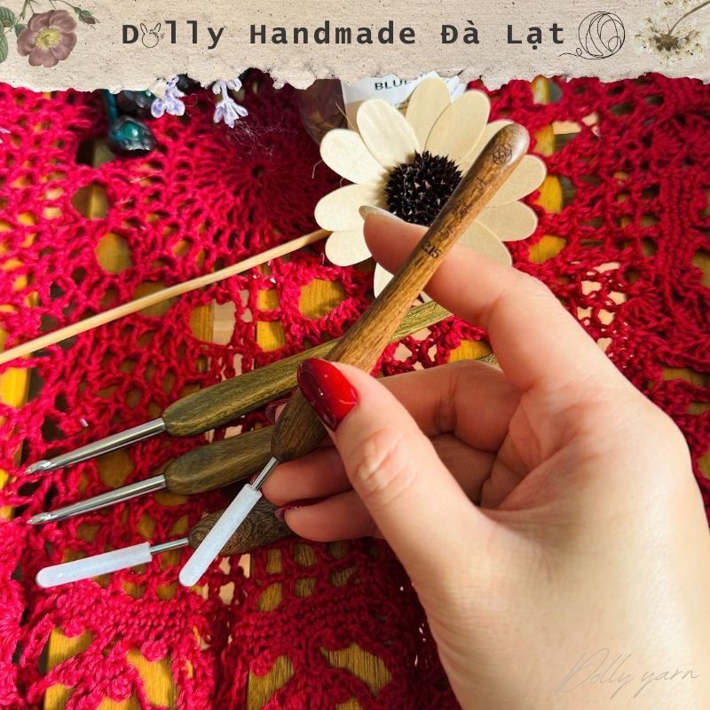6th GENERATION WOODEN HORN HOOK needle - Da Lat Dolly wool Shop (เข็ม ...
