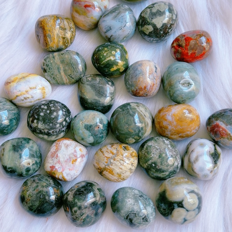 [New Arrivals] หิน Tumble/Ocean Jasper ช่วยให้ผ่อนคลายและสงบ | Shopee Thailand