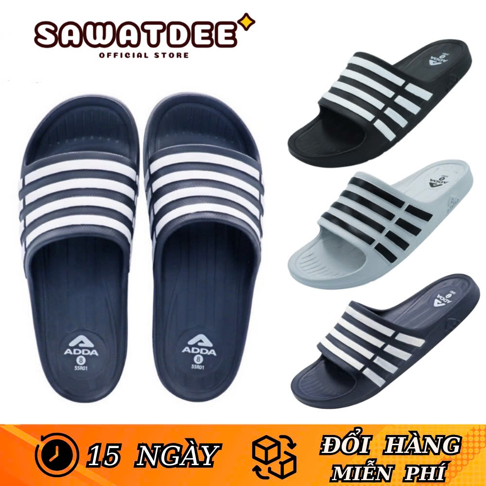 Adda Mens Thai Cross Strap Sandals 3 สี 55R01 Solid Molded EVA Plastic ...