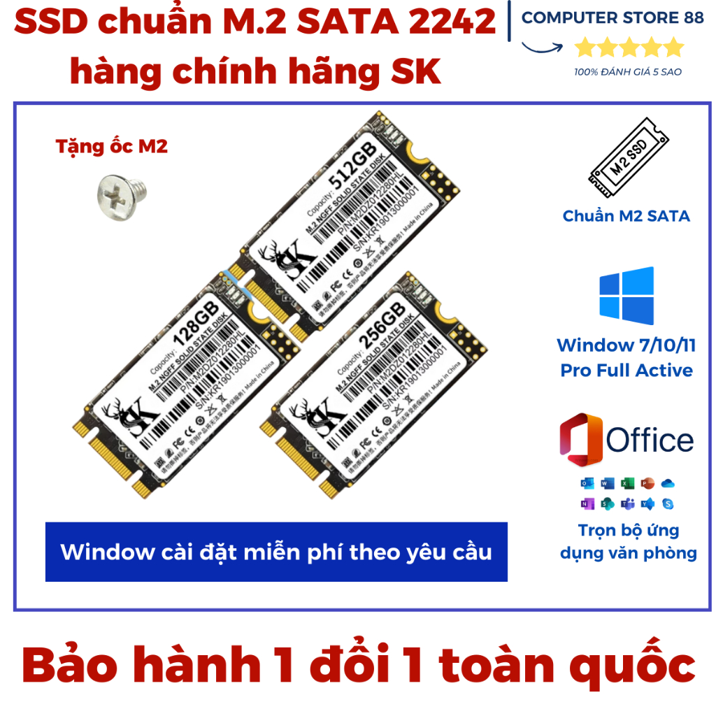 ฮาร์ดไดรฟ์ M.2 SATA 2242 SSD ของแท้ SK 128G 256G 512G + ติดตั้ง Windows ฟรี | Shopee Thailand