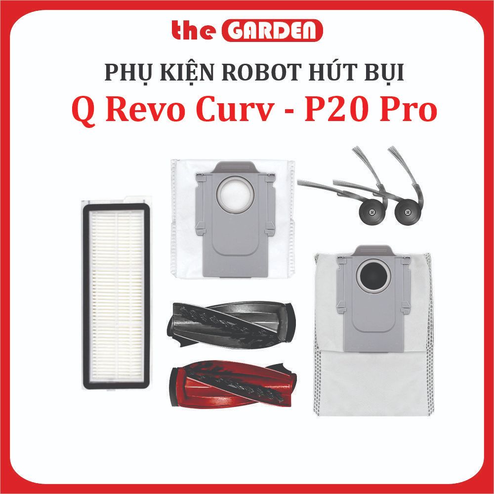 Roborock Q Revo Curv - P20 Pro อุปกรณ์เครื่องดูดฝุ่นหุ่นยนต์, ตัวกรอง hepa, ผ้าขนหนู, แปรงกลาง ...