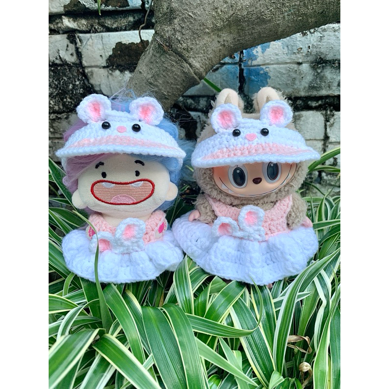 Pink rabbit Set for 10cm Doll and Labubu v1, v2 | Shopee Thailand