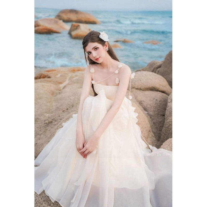 HTB STORE - FLASH METALLIC SILK DRESS พร้อมดอกไม้ 2 ขนาด | Shopee Thailand