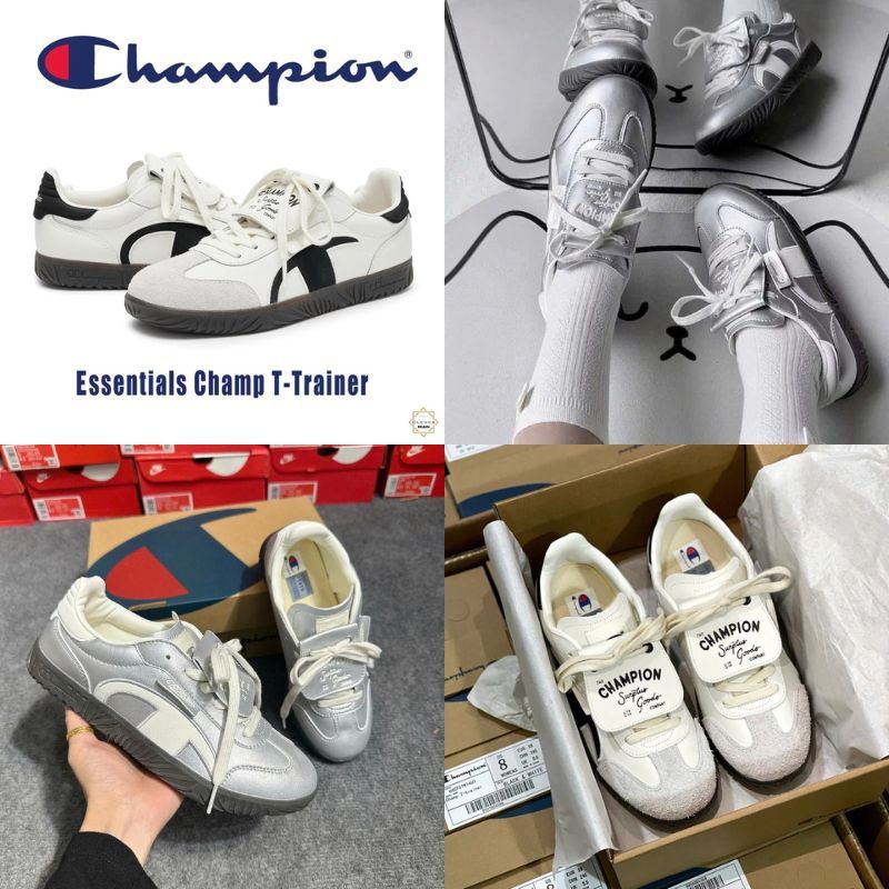 Champion Essentials Champ T-Trainer รองเท้าผ้าใบ Cream/Black สุดฮอต ...