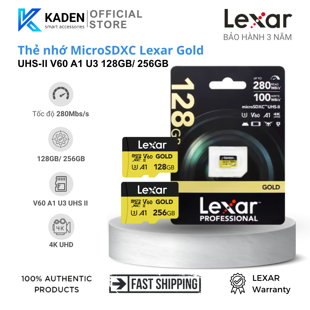 MicroSDXC Lexar Gold Professional UHS-II V60 A1 U3 การ์ดหน่วยความจํา ...