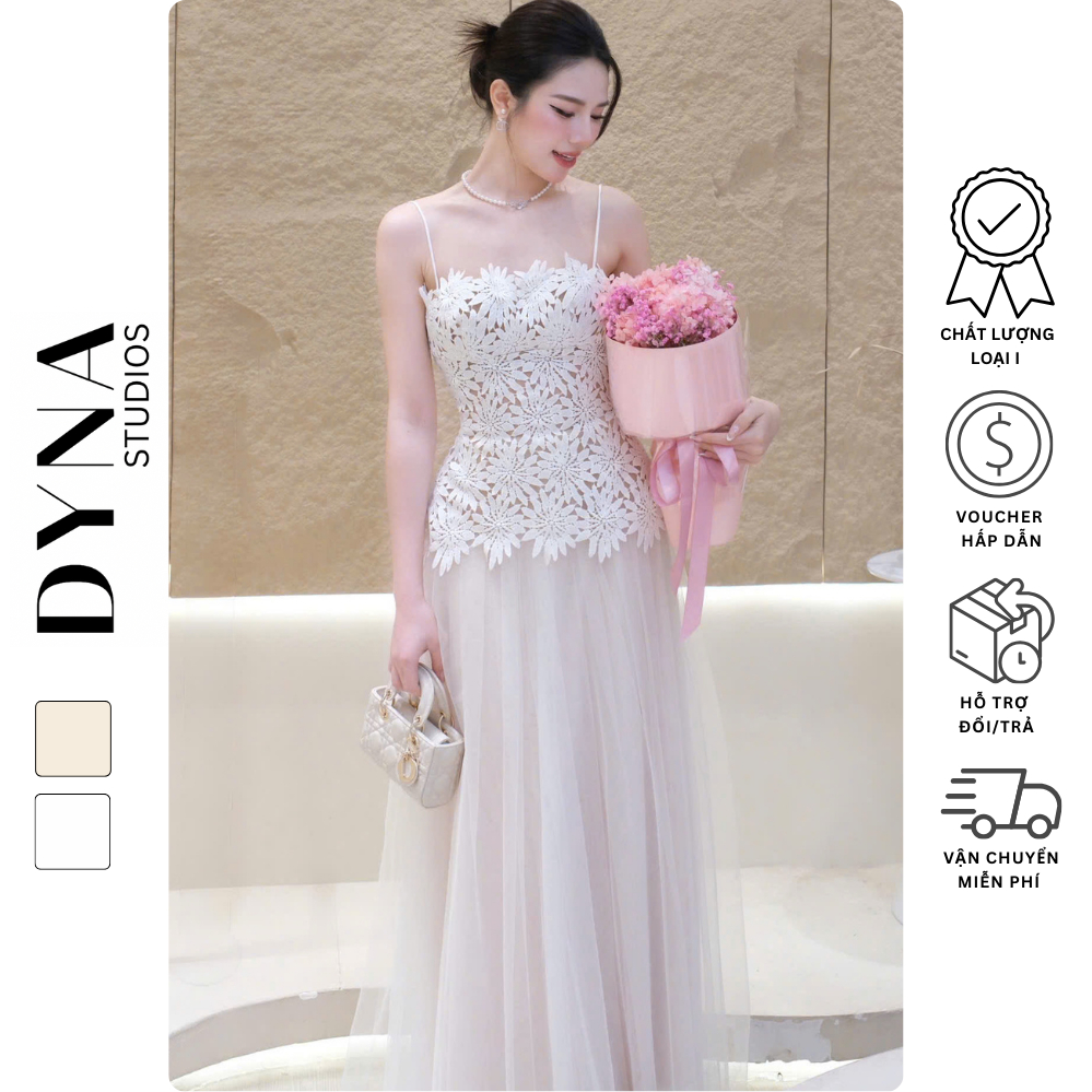 CHAU HY เสื้อกล้ามลูกไม้ลายดอกไม้ Set with ladylike ยาวกระโปรงตาข่าย | Shopee Thailand