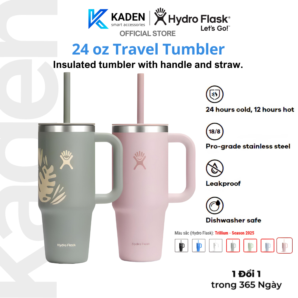 Hydro Flask All Around Travel Tumbler 24 Oz 710 Ml – TT24PSC - สินค้าของแท้ | Shopee Thailand