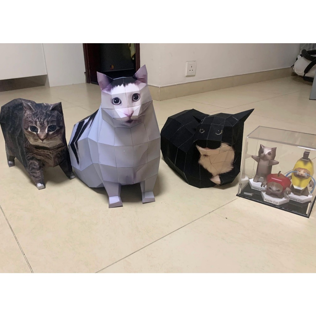 Papercraft-oiiaio ui a cat โมเดล /Maxwell/Huh?/แอปเปิ้ล/กล้วย/แฮปปี้ ...