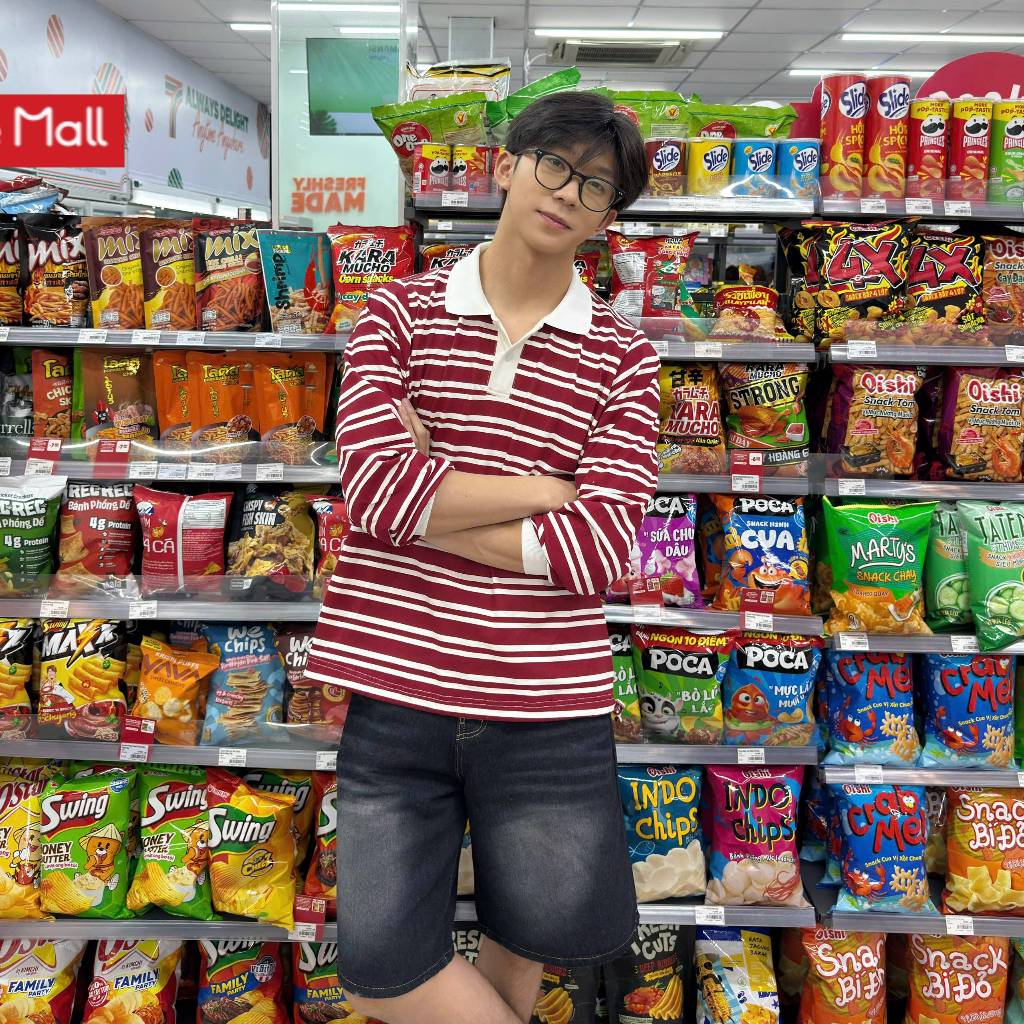 Calem.Club เสื้อโปโลแขนยาวมีเชือกรูดและลายขวางทรงหลวมสําหรับผู้ชายและ ...