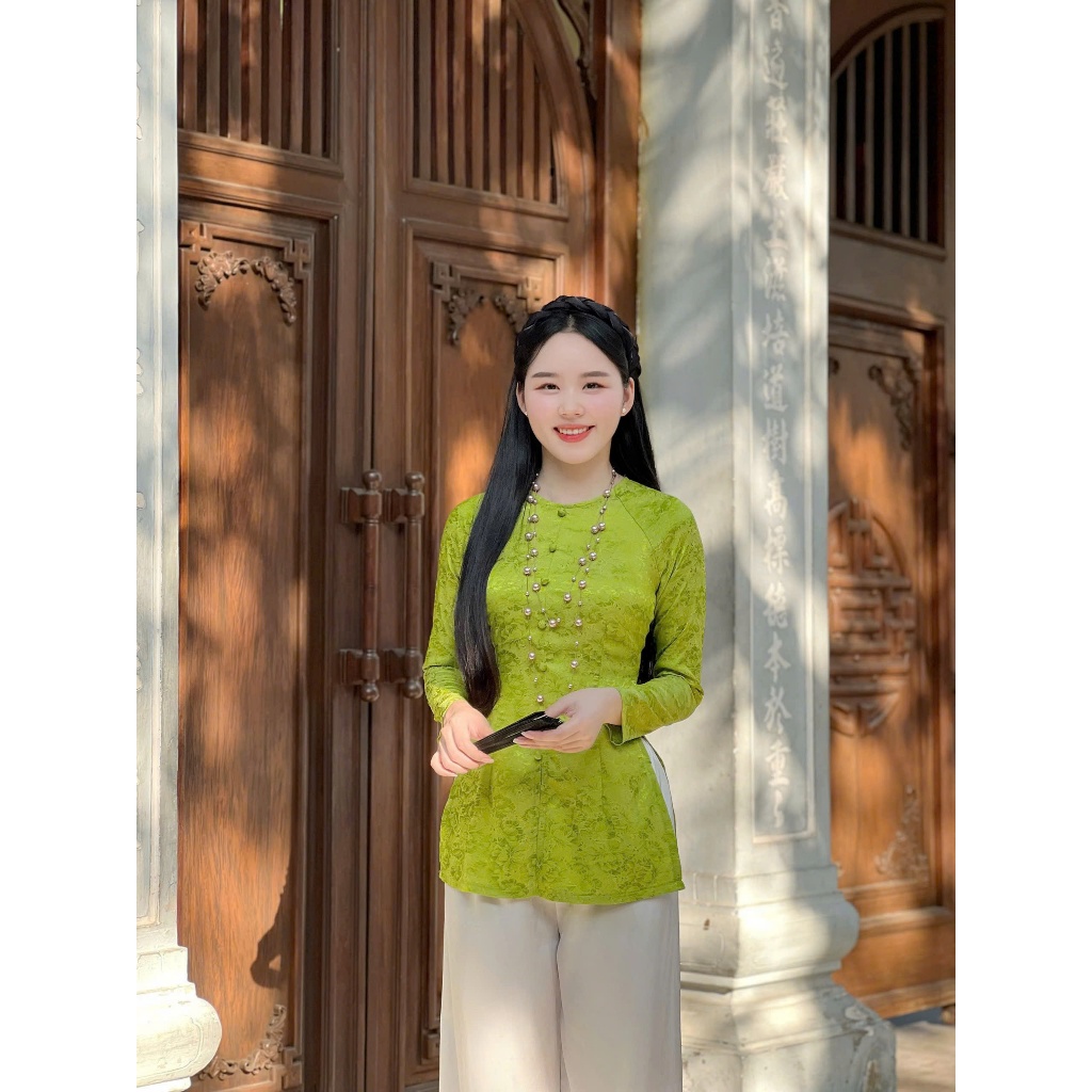 Han Nguyeen Ba Shirt-B.A140-(LONG FORM) เสื้อ Ba Ba ผ้าไหมโบรเคดปัก ...