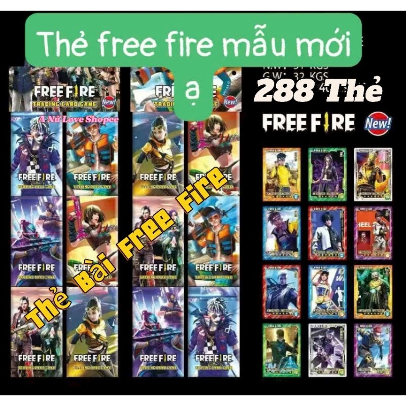 คอลเลกชันการ์ด FreeFire คุณภาพ 288 ใบกระดาษแท้ faifai Hot การ์ดเกม ...