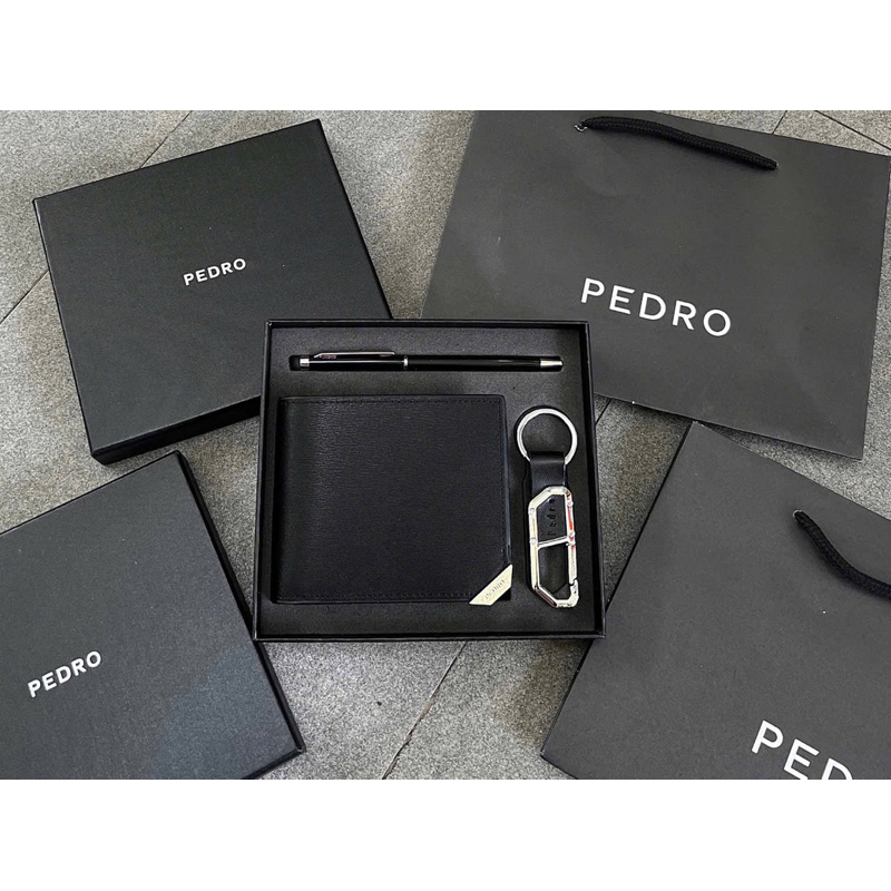 [ครบกล่อง]PEDRO MENS WALLET SET WITH PEN โลโก้คมชัดสุดๆ | Shopee Thailand