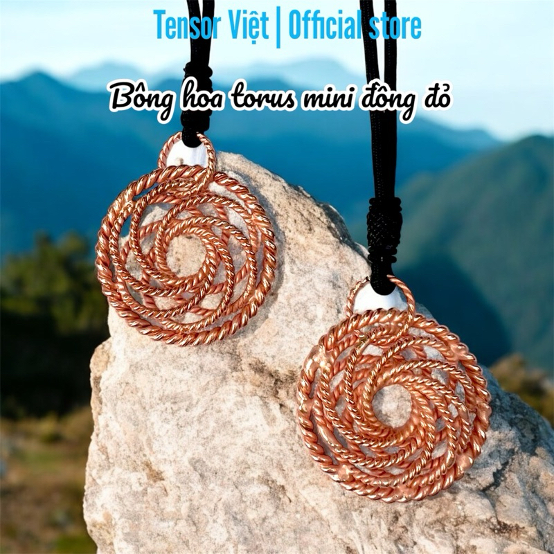 (Pham Trang Tensor Viet) จี้ Tensorทองแดงสีแดง Toroidal พร้อมความถี่ 3 ...