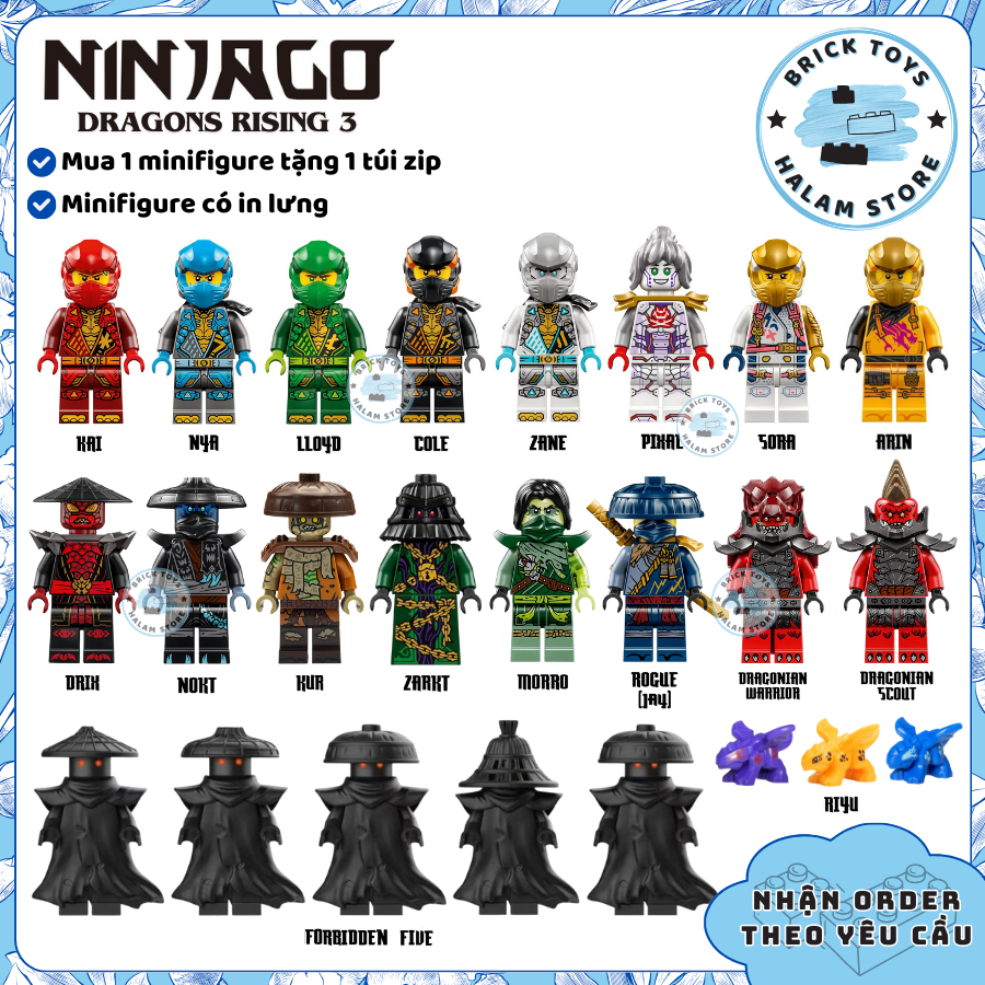 [รุ่น BEAUTIFUL] Ninjago Dragons Rising 3 minifigures ของเล่นประกอบ ...
