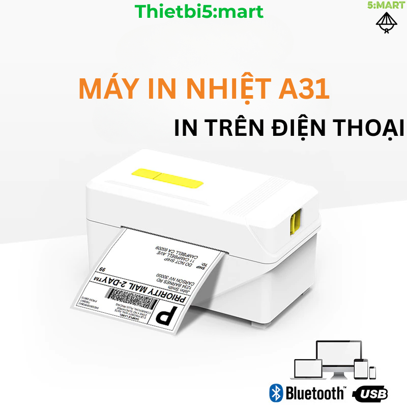 BLUETOOTH PRINTER A31 5MART PRINT A7 SIZE THERMALT LABEL PRINTING ...