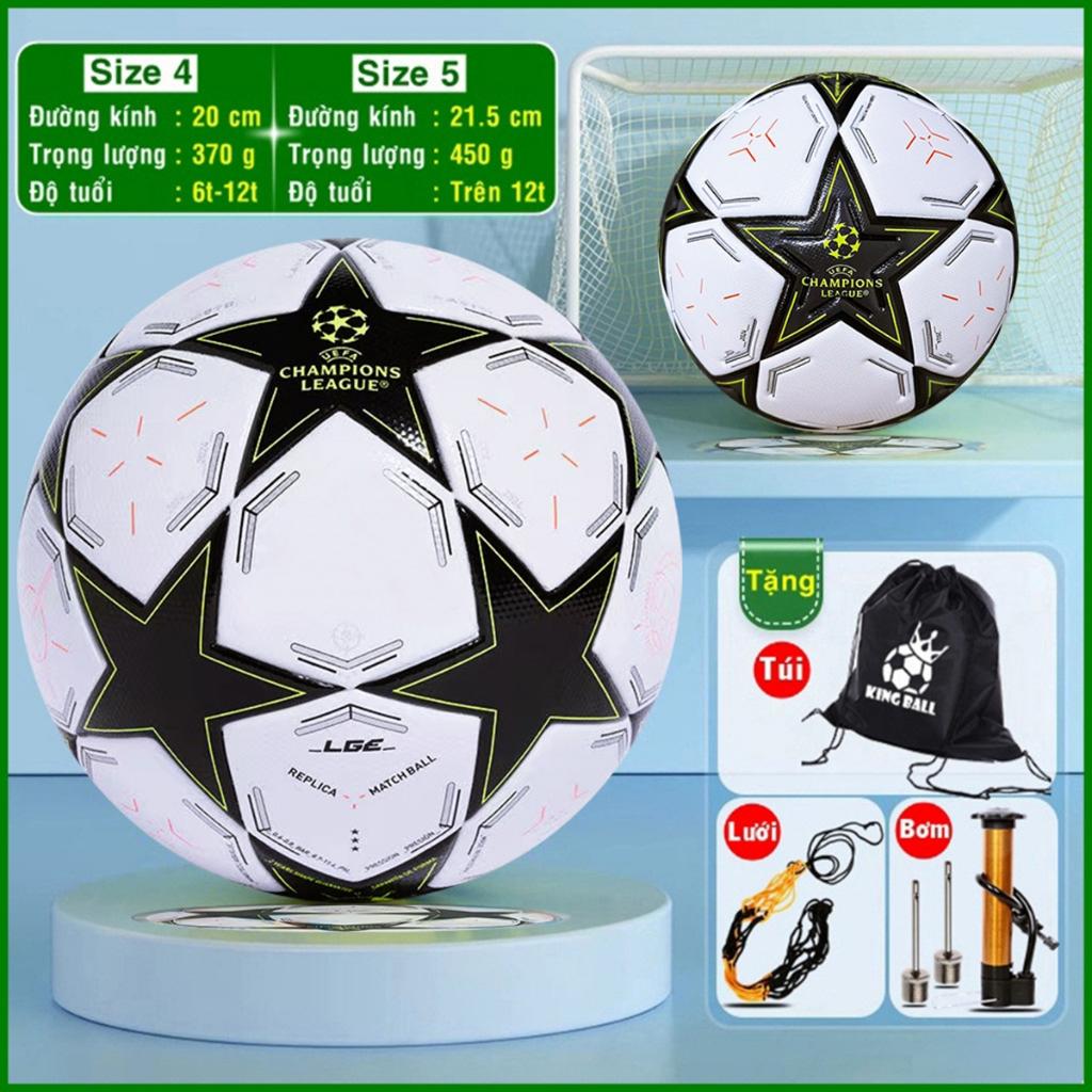 ลูกฟุตบอลสนามคอนกรีต Size No. 4 5 ของแท้ King Ball Leather Ball Premier ...