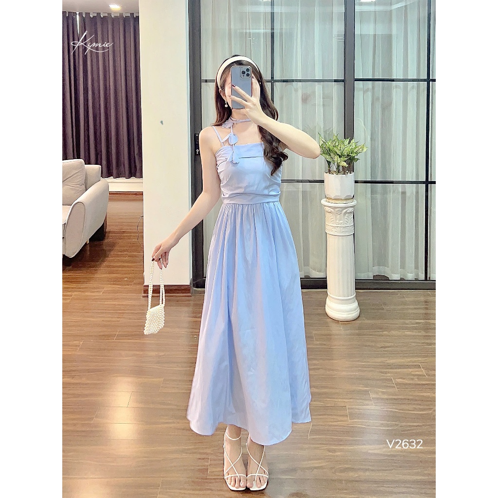 V2632 ชุดเดรสชายหาดแม็กซี่สายเดี่ยวลายดอกไม้ Kymie | Shopee Thailand