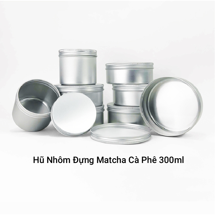 คุณภาพสูง SILVER ALUMINIUM JAR 300ML - ซาร์อลูมิเนียมสําหรับผง MACHA ...