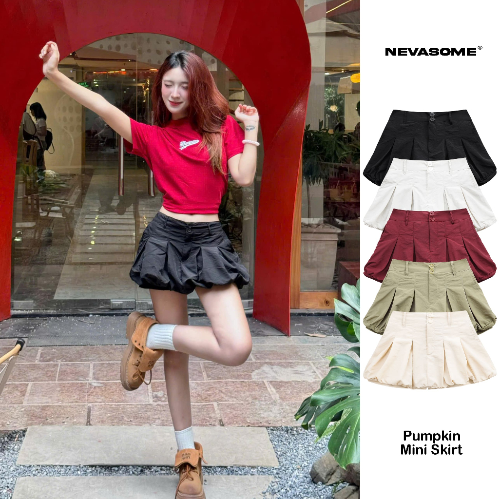 Local Brand NEVASOME Pumpkin Mini Skirt Womenswear | Shopee Thailand