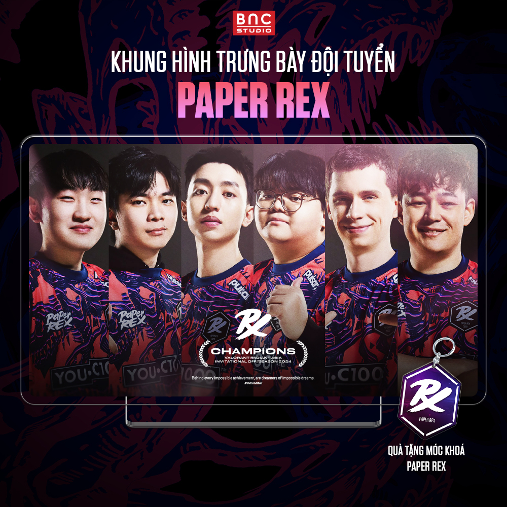 กรอบรูปทีม Paper Rex Valorant มาพร้อมพวงกุญแจ PRX - ของตกแต่งโต๊ะทํางาน ...