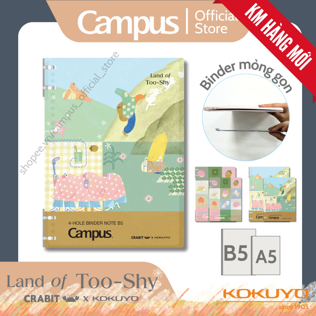 Land of Too-Shy ของแท้ Campus Series Land of Too-Shy 4 หลุมโน้ตบุ๊ค Binder | Shopee Thailand