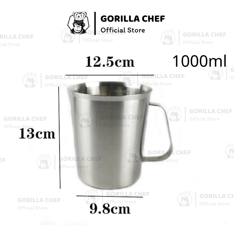 ถ้วยตวงสแตนเลส 304 คุณภาพดี 500ml - 2000ml Gorilla Chef พร้อมรับปริญญามาตรฐานแม่น | Shopee Thailand