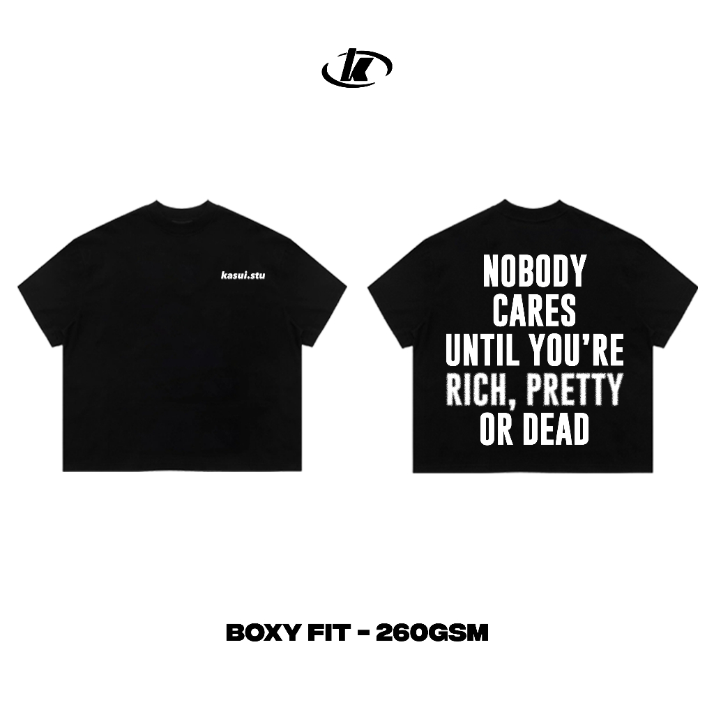 เสื้อยืด Boxy 250GSM RICH PRETTY l KASUI l Boxy Fit Cotton 100% 5 สี | Shopee Thailand