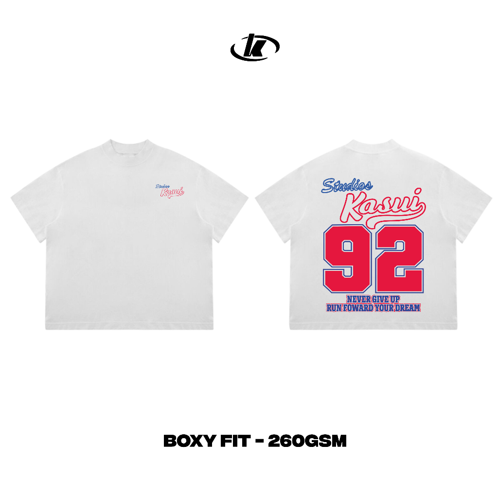 เสื้อยืด Boxy 250GSM NINETY l KASUI l Boxy Fit Cotton 100% 5 สี ...