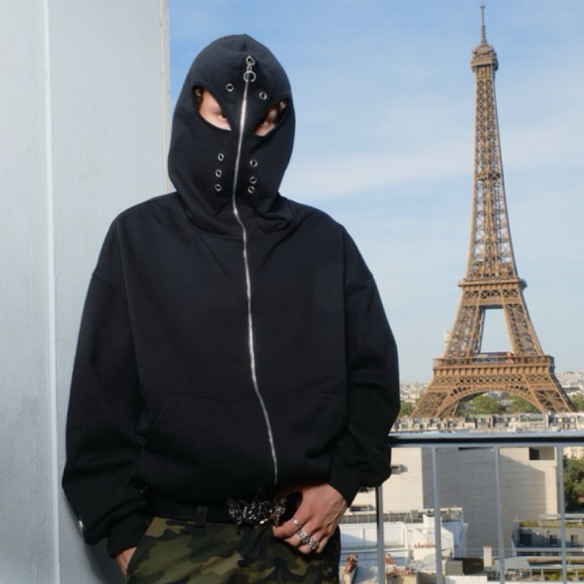 เสื้อฮู้ด Full zip MASK - BLACKORP - ผ้าสักหลาดขาปู แบบกล่อง Unisex ...