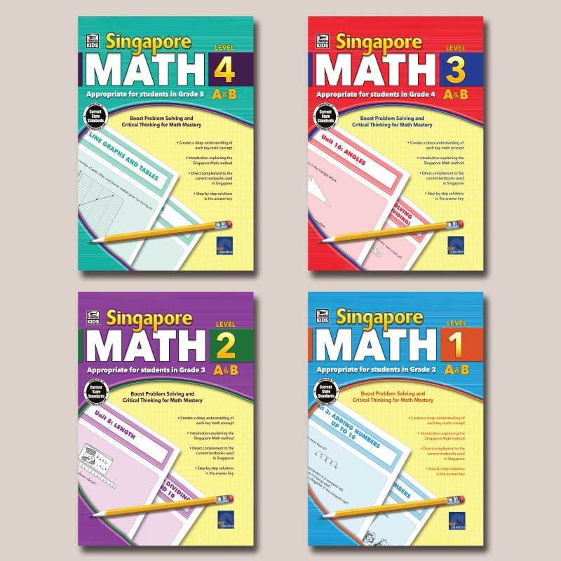 หนังสือ Sing Math - Singapore Math Level 1,2,3,4 - พิมพ์สีพร้อมเฉลย ...